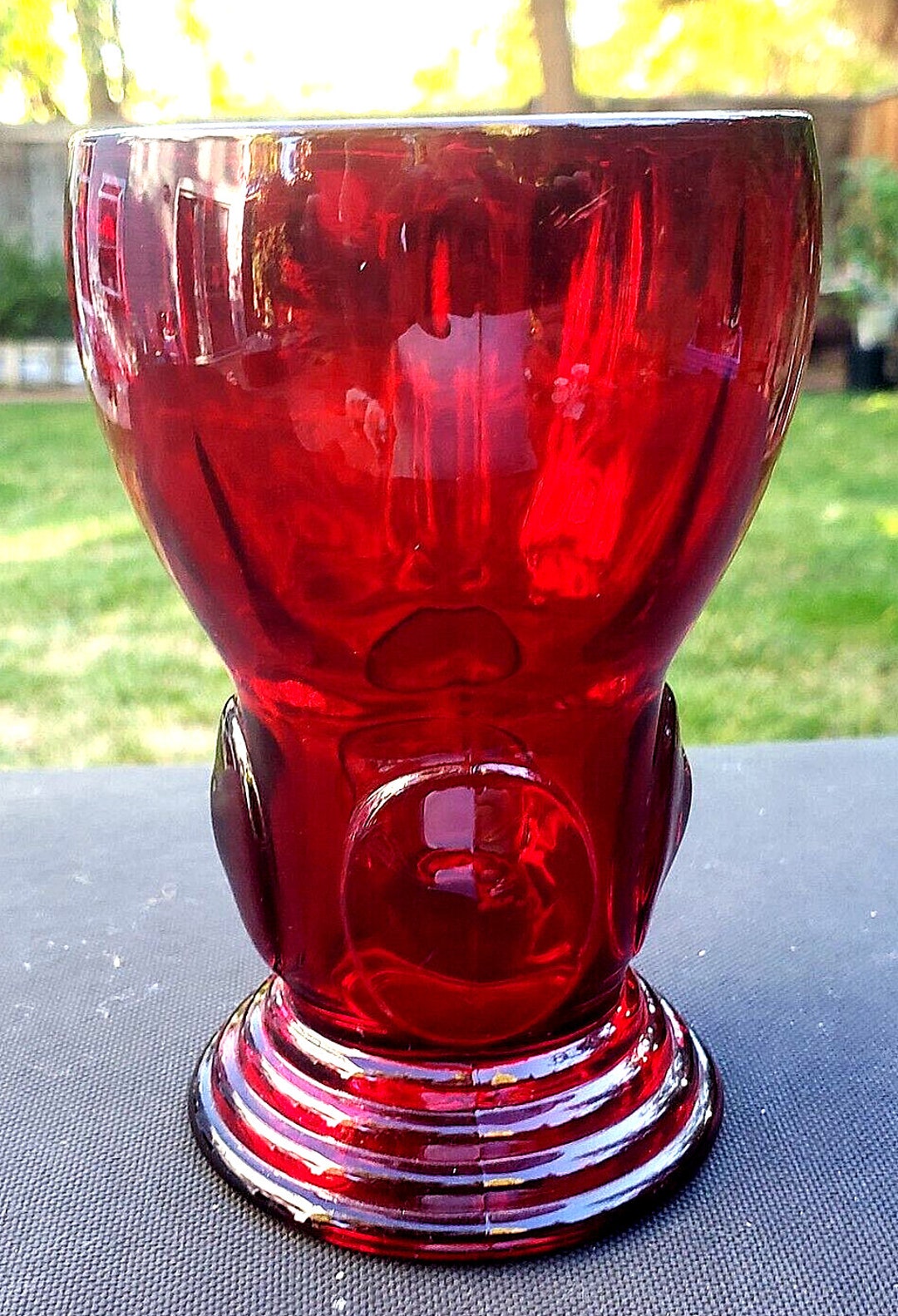 Vintage Ruby Red Moondrops 9 Oz. Flat Tumbler 4 7/8" X 3 1/4" - Etsy