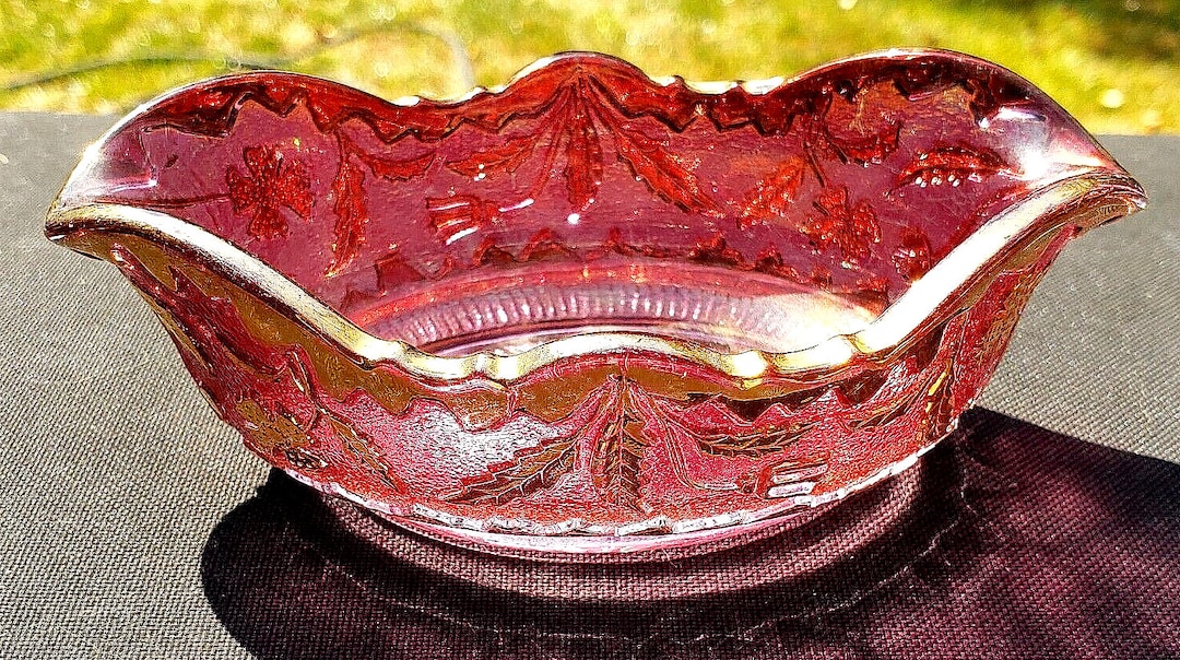1899 Antique EAPG Delaware Ruby Flash (gold Accent) by US Glass Berry ...
