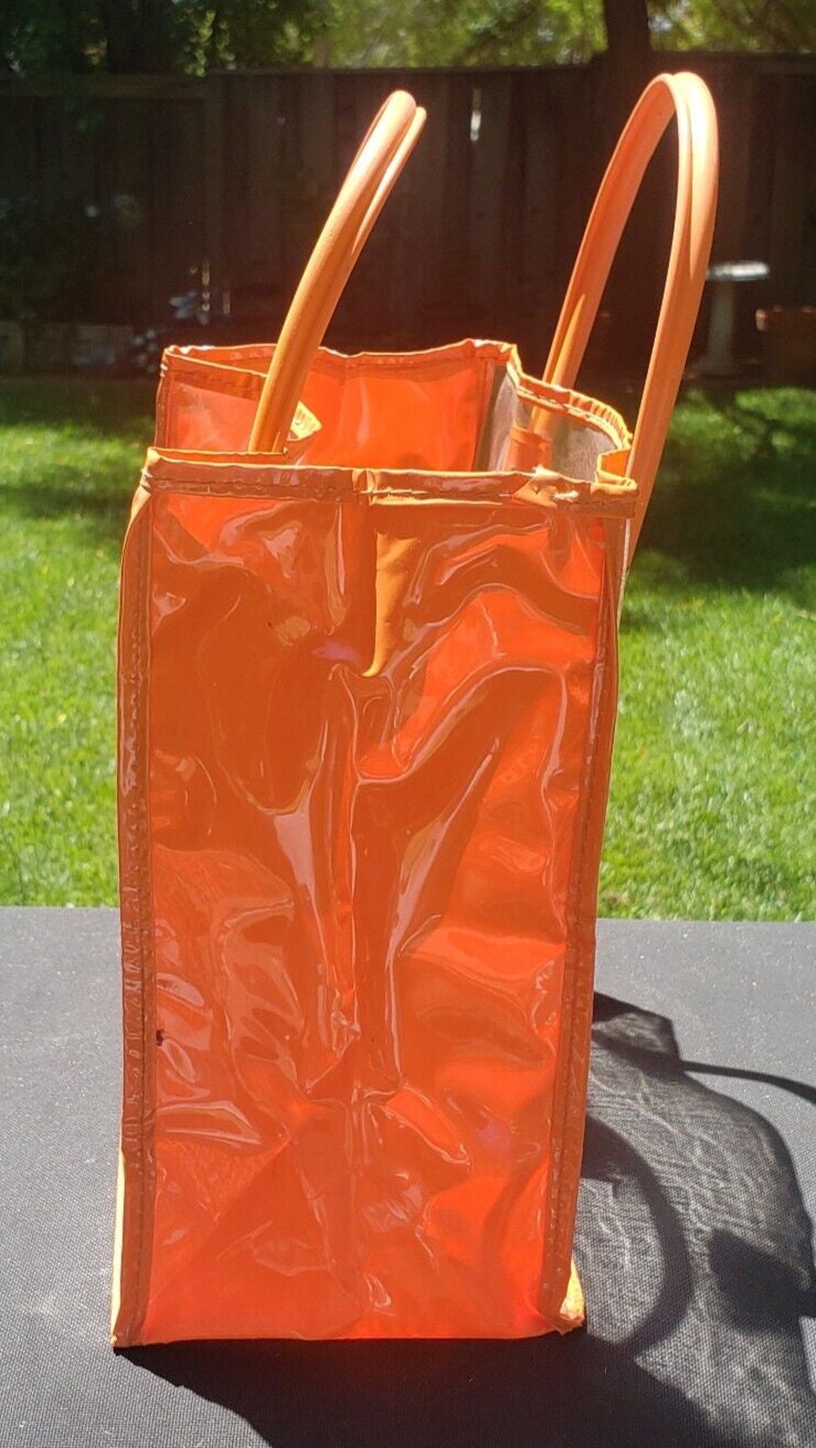 Vintage Plastic Orange Jewel Tea Truck Hand Bag - Salesman Product Bag ...