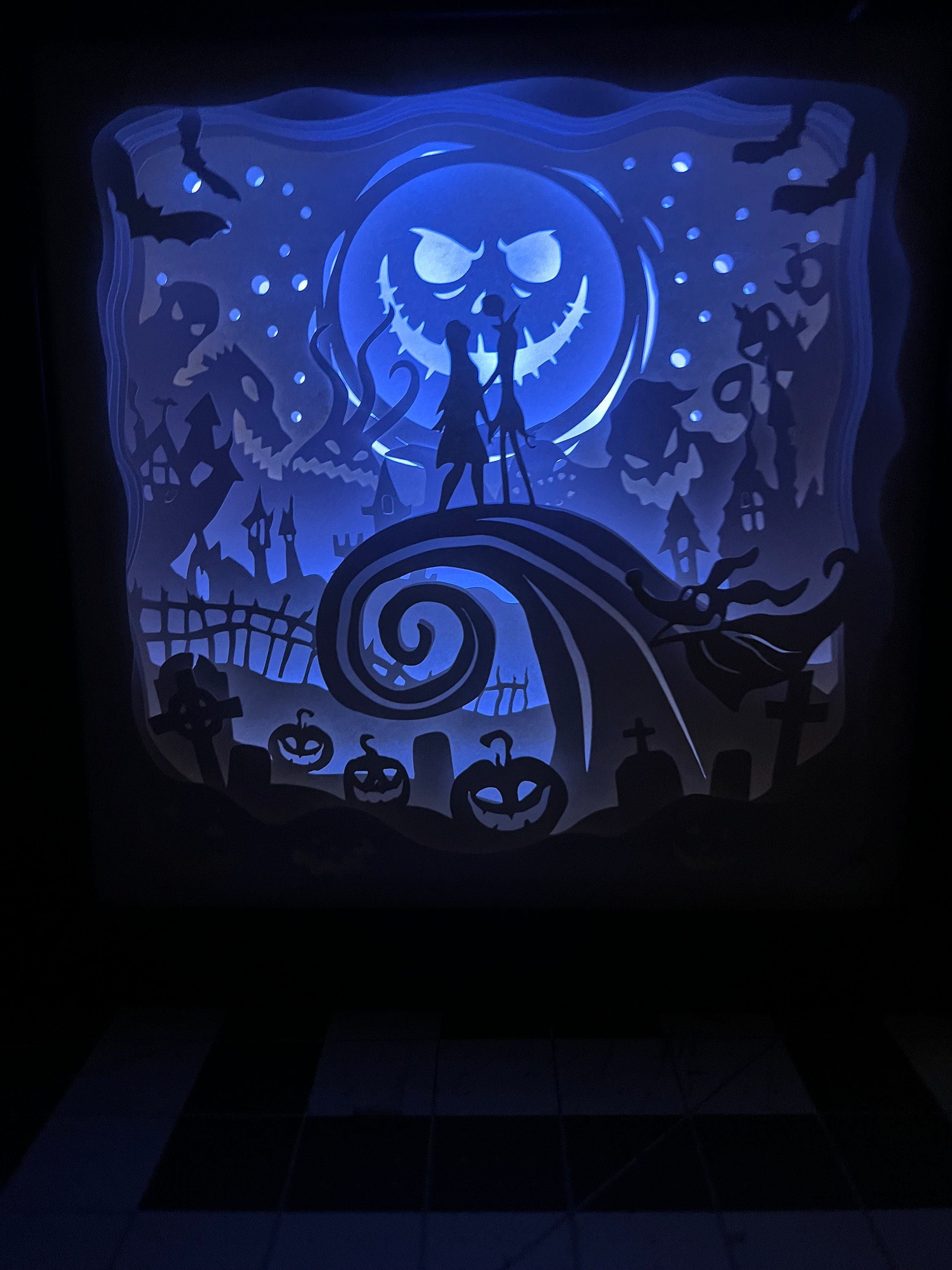 Nightmare Before Christmas Lighted Shadow Box, Unique Gift, Shadow Box ...