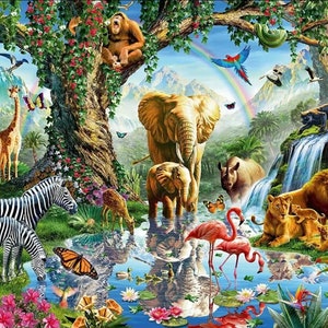Jigsaw Puzzles 1000 Pieces African Animal Puzzles Animal World for ...