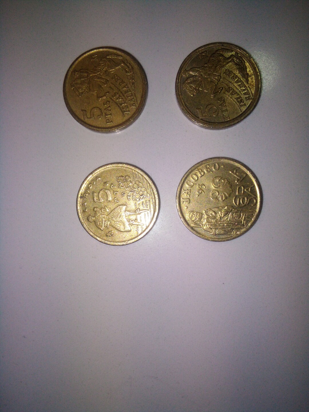 Collection of Coins of 5 Ptas of 1993 1995 and 1997 Tributes to the ...
