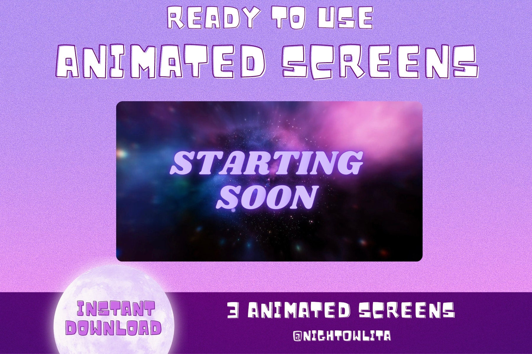 ANIMATED Galaxy Screen / Starting Soon / Be Right Back / Ending Soon ...