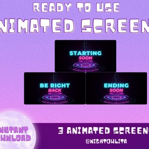 ANIMATED Neon Screen / Starting Soon / Be Right Back / Ending Soon ...