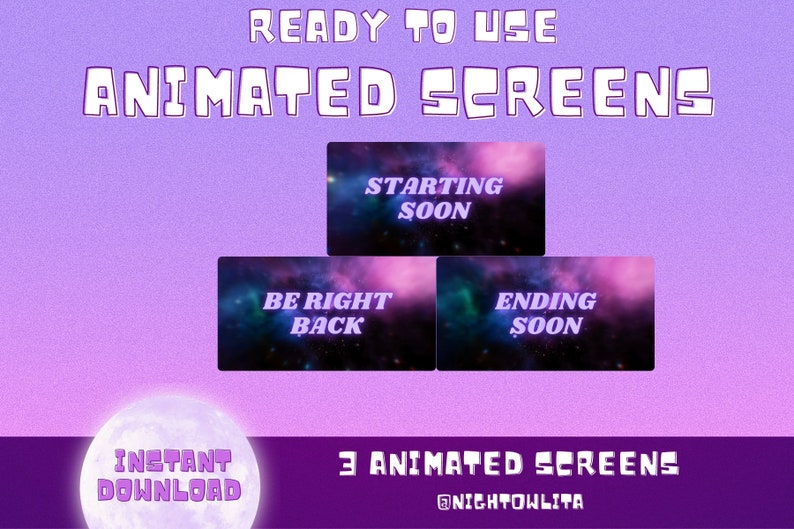 ANIMATED Galaxy Screen / Starting Soon / Be Right Back / Ending Soon ...