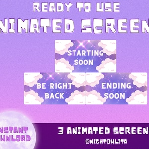 ANIMATED Purple Cloud Setup Screen / Starting Soon / Be Right Back ...