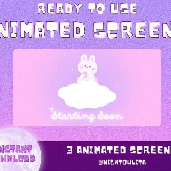 ANIMATED Purple Cloud Setup Screen / Starting Soon / Be Right Back ...