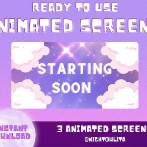 ANIMATED Purple Cloud Setup Screen / Starting Soon / Be Right Back ...