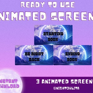 ANIMATED Space Screen / Starting Soon / Be Right Back / Ending Soon ...
