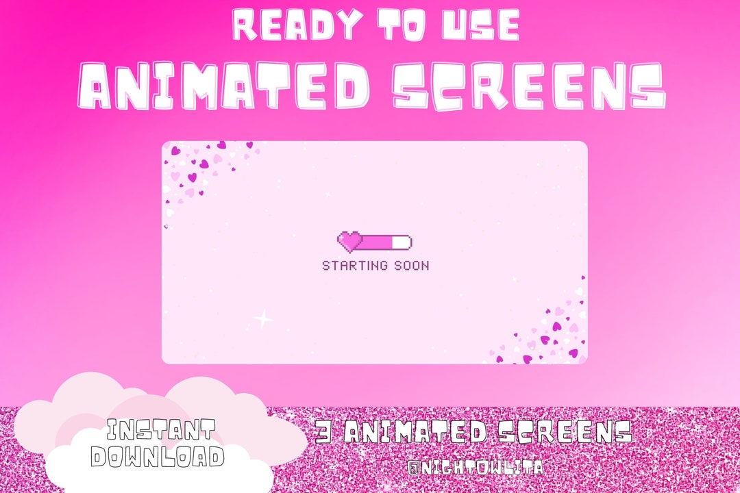 ANIMATED Cute Heart Setup Screen / Starting Soon / Be Right Back ...
