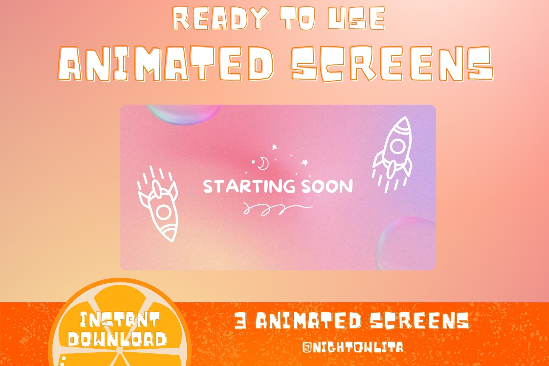 ANIMATED Cute Setup Screen / Starting Soon / Be Right Back / Ending ...