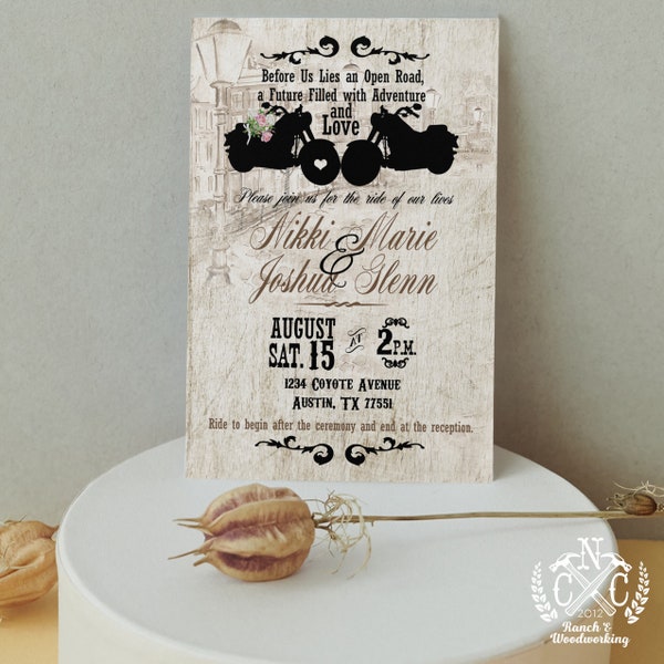 Motorcycle Wedding Invitations - Etsy