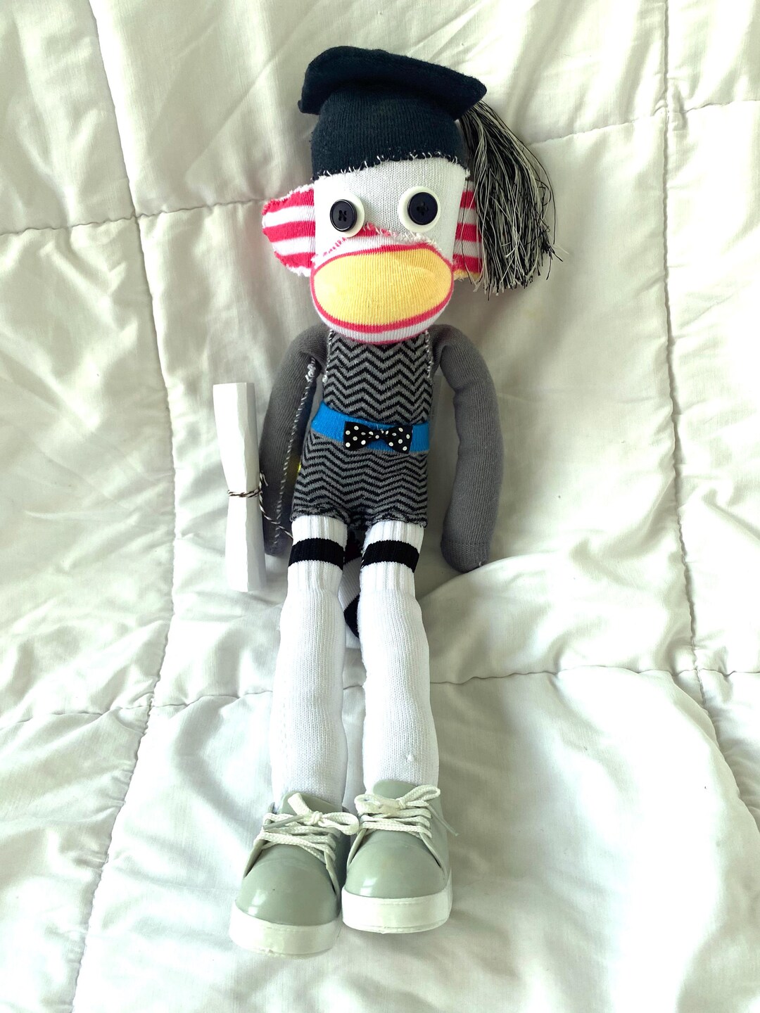 Graduation Sock Monkey Grad Stuffed Animal Hand Made - Etsy