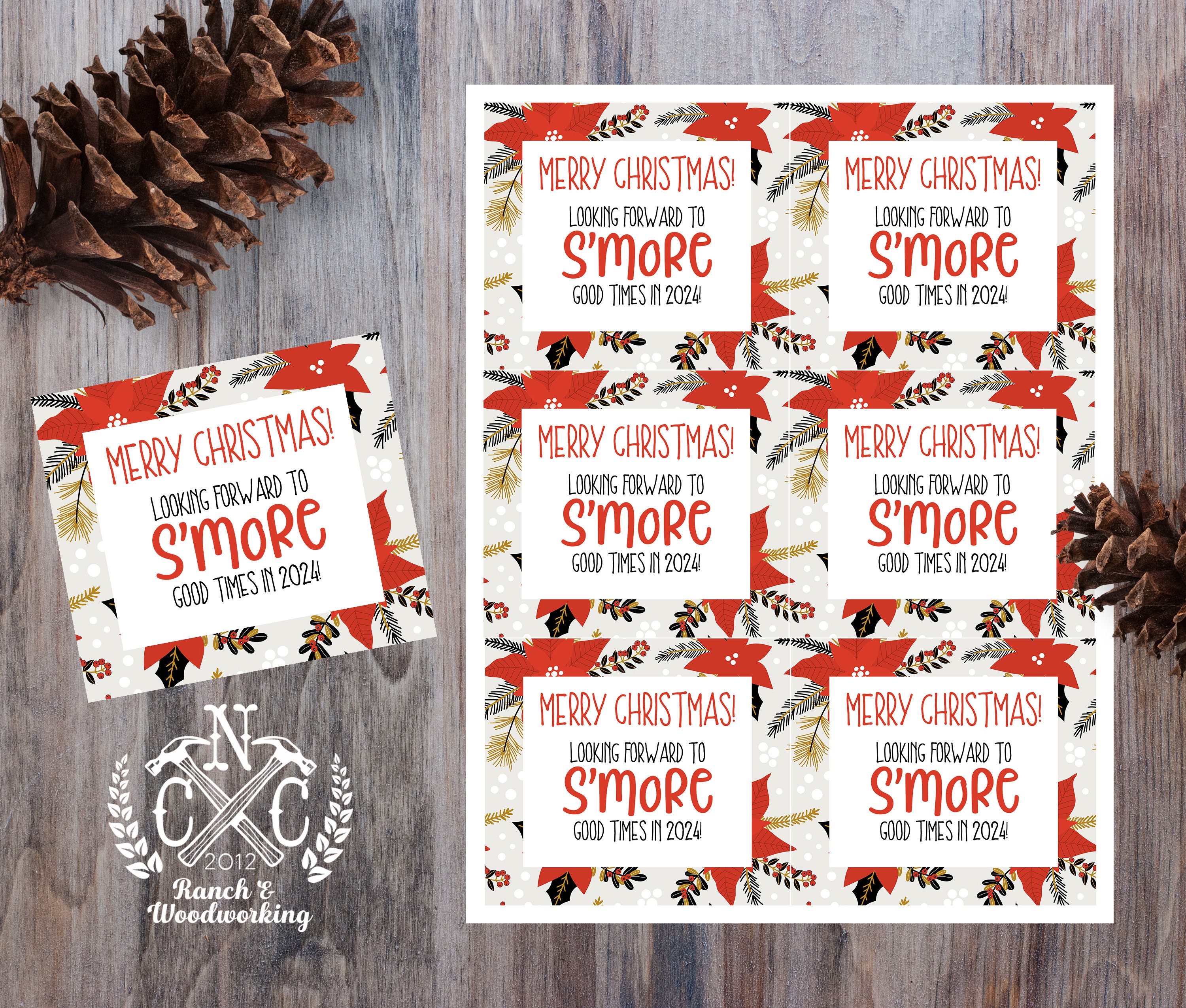 Christmas Gift Tag Printable Smore Good Times DIY Instant Download - Etsy