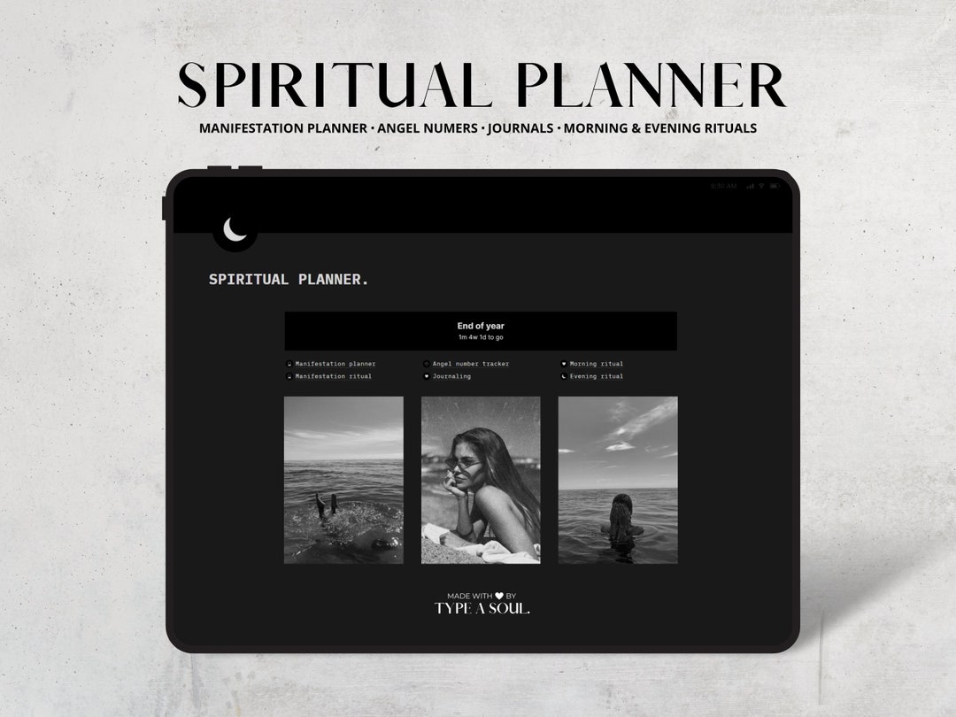 Notion Template Spiritual Planner, Notion Planner Dark Mode, Notion ...
