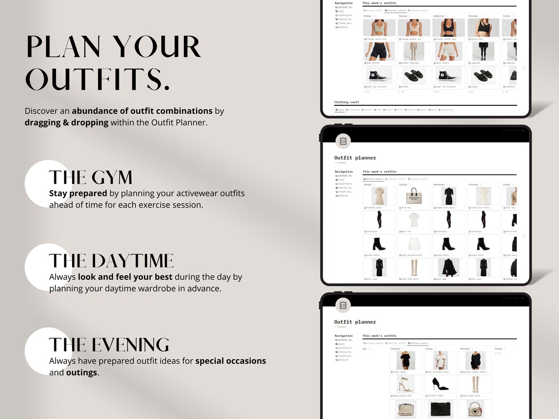 Notion Template Wardrobe Manager Notion Outfit Planner - Etsy