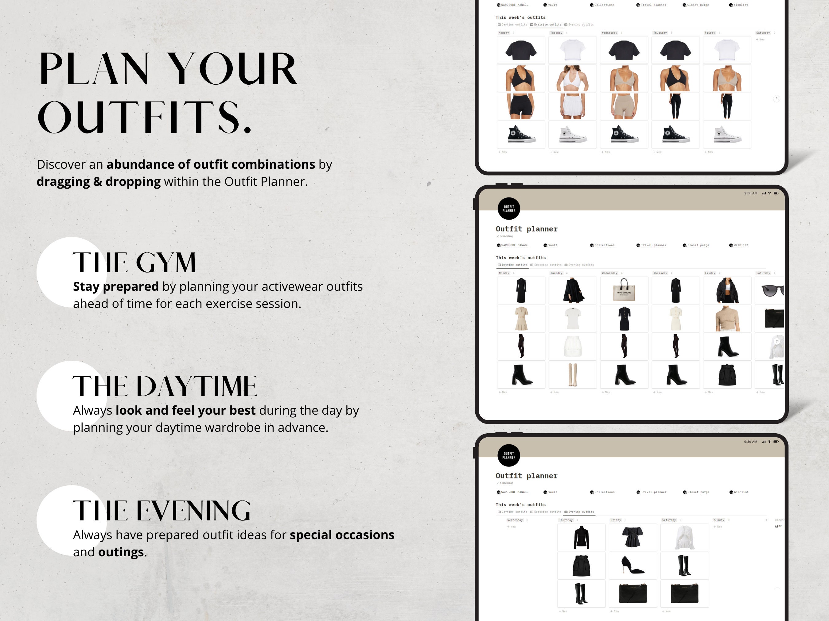 Notion Template Wardrobe Manager, Notion Outfit Planner, Aesthetic ...