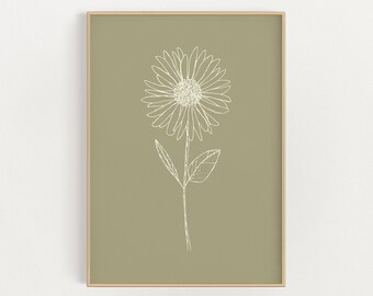 Sage Green Line Art - Etsy