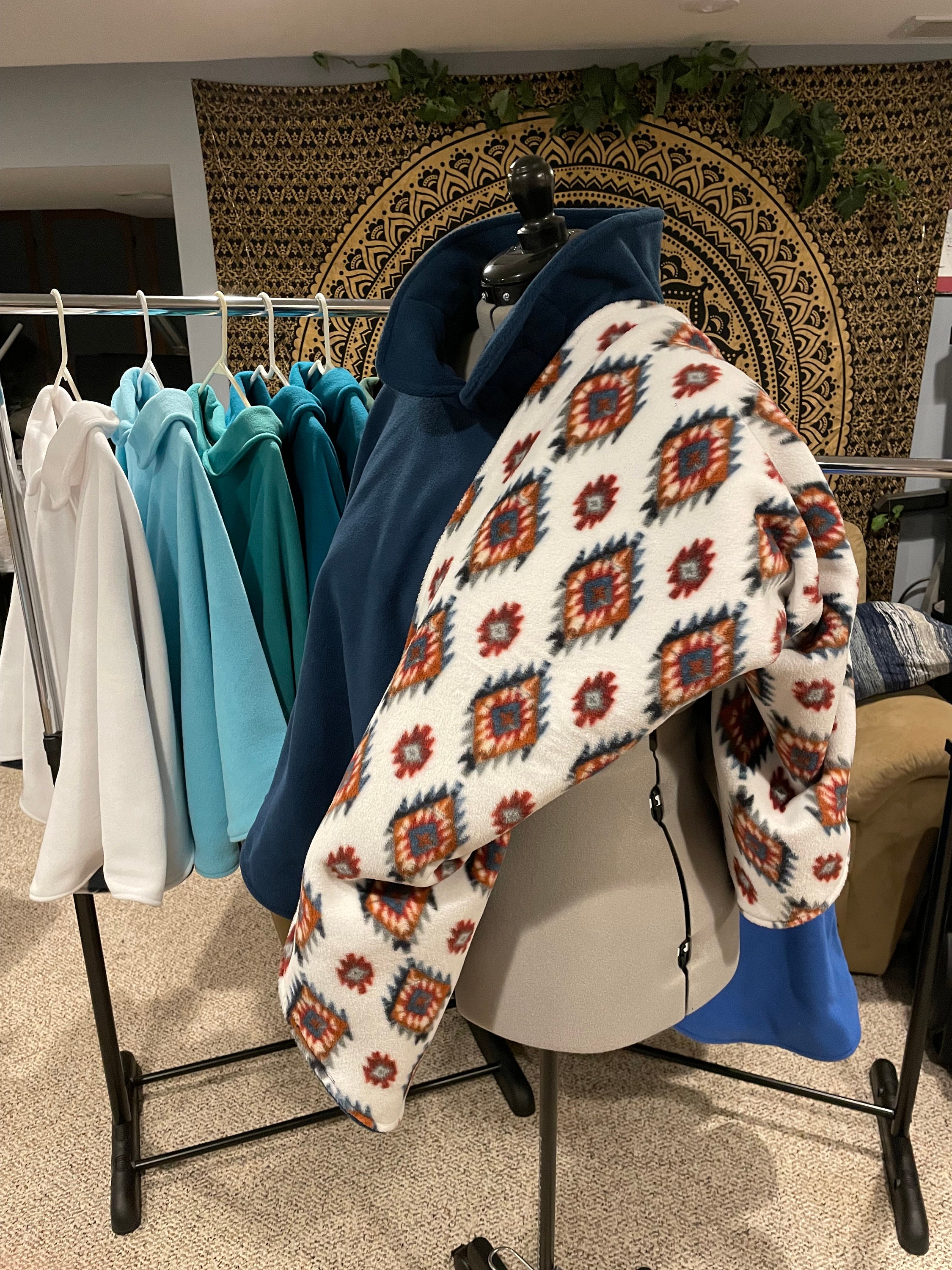 Luxurious Fleece Poncho With Collar - Etsy