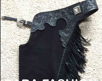 Fringed Chap Custom Made Chap Hand Made Chap Leather Western Chaps ...