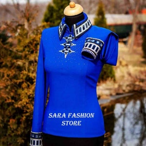 Royal Blue Retro Shirts .western Custom Rodeo Queen Shirt, Showmanship ...