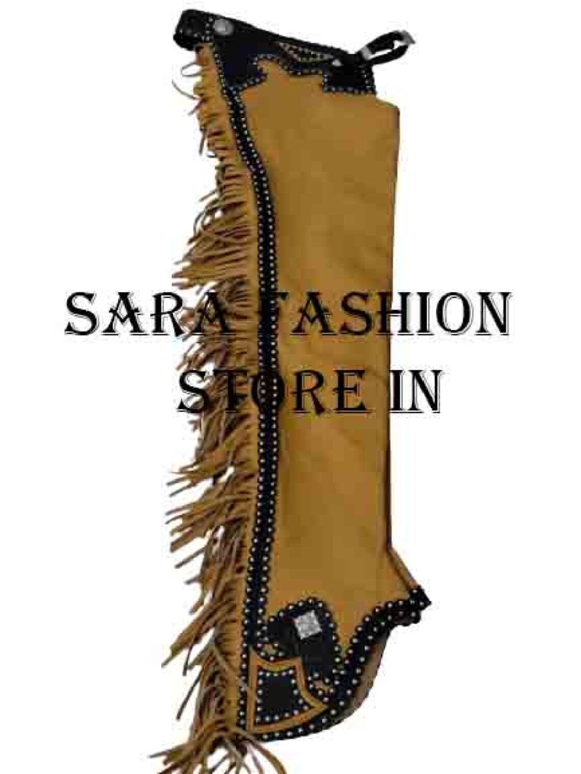 Leather Vest With Fringed Chap Custom Made Chap Handmade Chap Leather ...