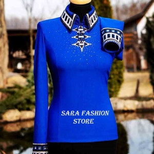 Royal Blue Retro Shirts .western Custom Rodeo Queen Shirt, Showmanship ...