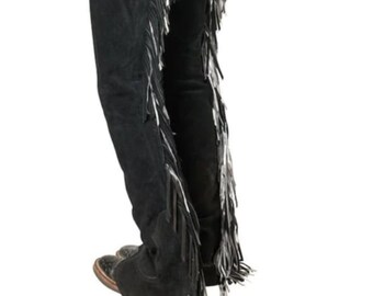 Simplicity Suede Chap Fringed Chap Custom Made Chap Hand Made Chap ...