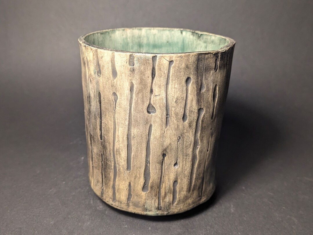 6" Ceramic Planter Round Drips Pattern - Etsy