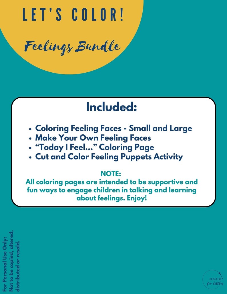 Let's Color! Feelings Coloring Pages Bundle - Printable - Etsy