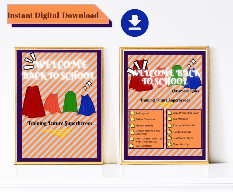 Instant Digital Download Superhero Classroom Posters for Teachers - Etsy