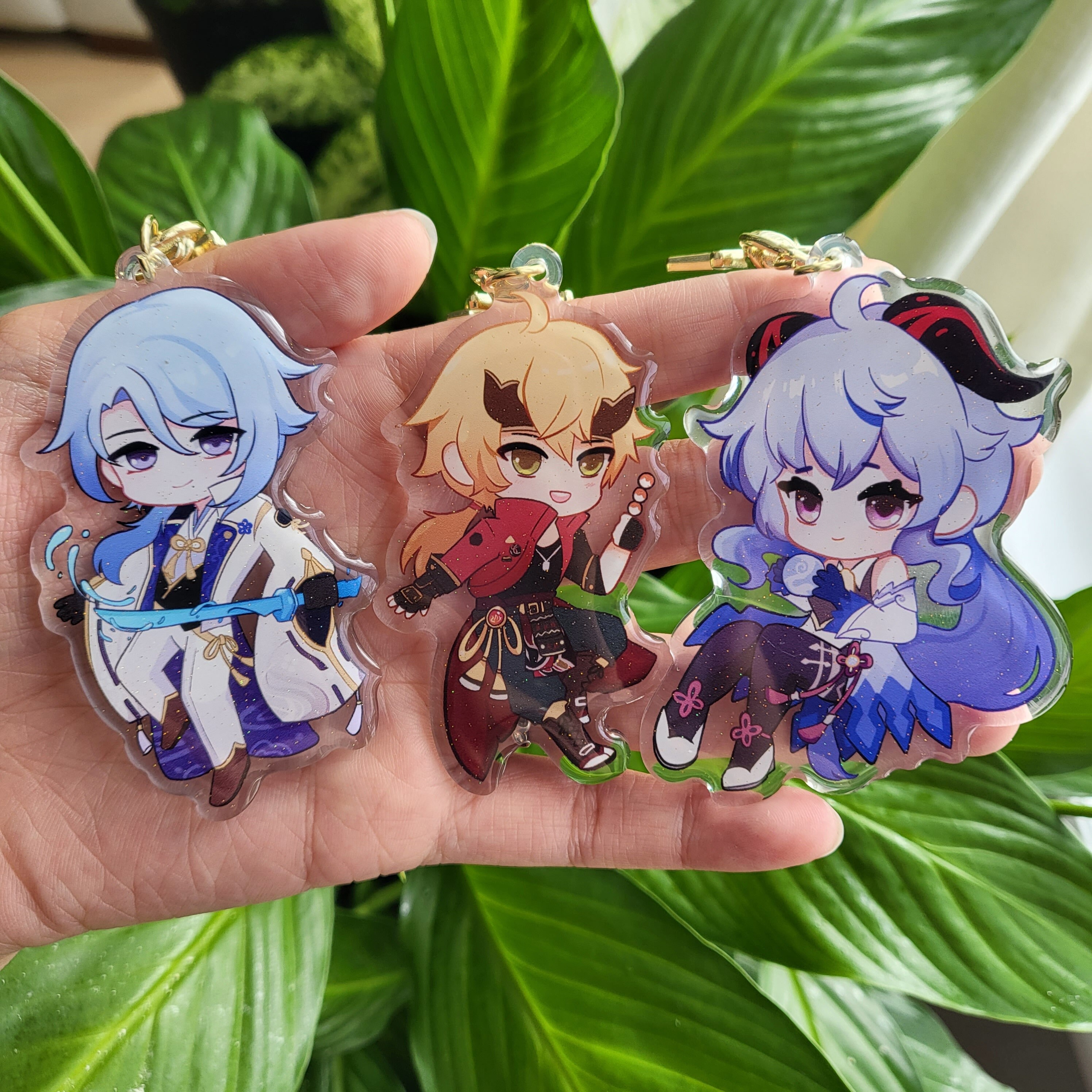Genshin Impact Keychain Acrylic 3 Inch Keychains With Chibi - Etsy
