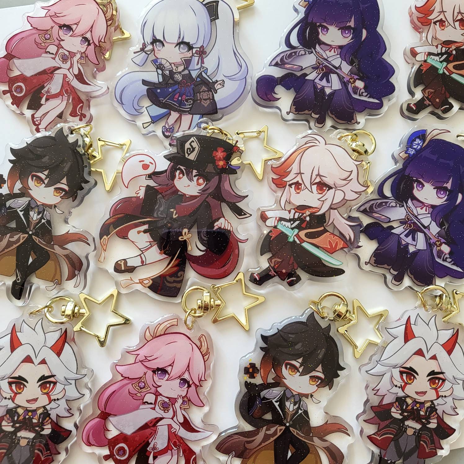 Genshin Impact Keychain Acrylic 3 Inch Keychains With Chibi - Etsy