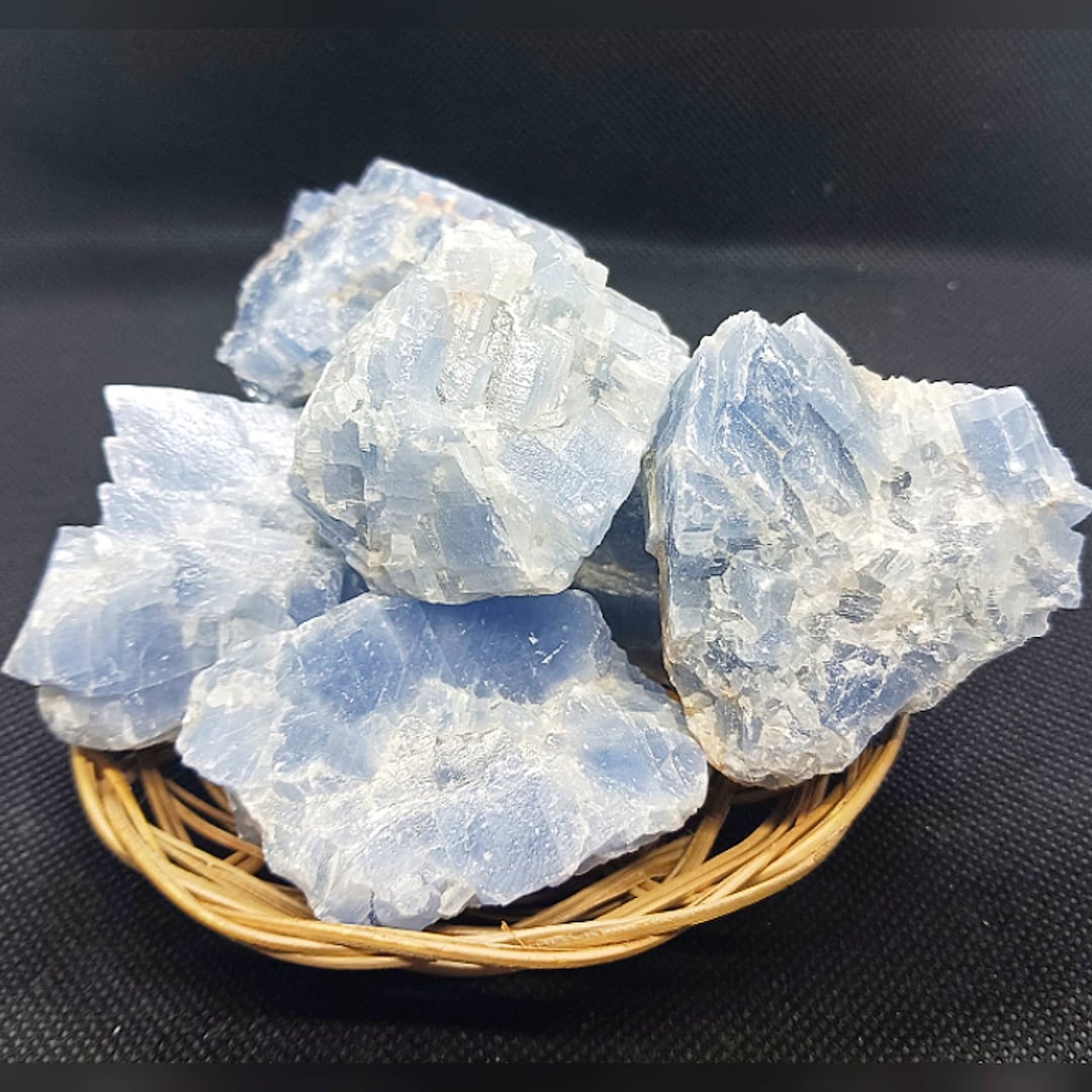Blue Calcite Raw Crystal Stone Blue Calcite Crystal Rough Single Stone ...