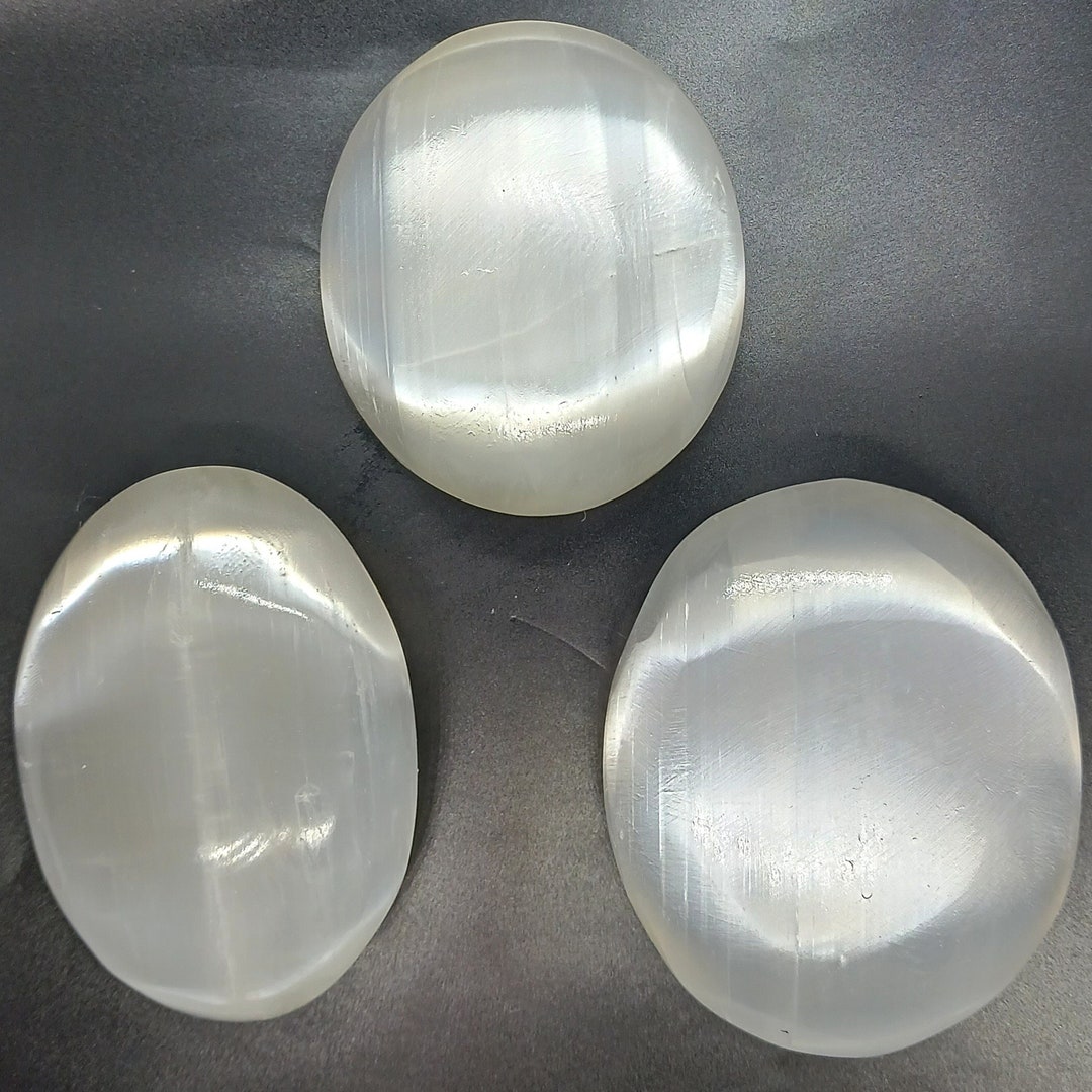 Selenite Palmstones With Flash Polished Selenite Palm Stones Large ...