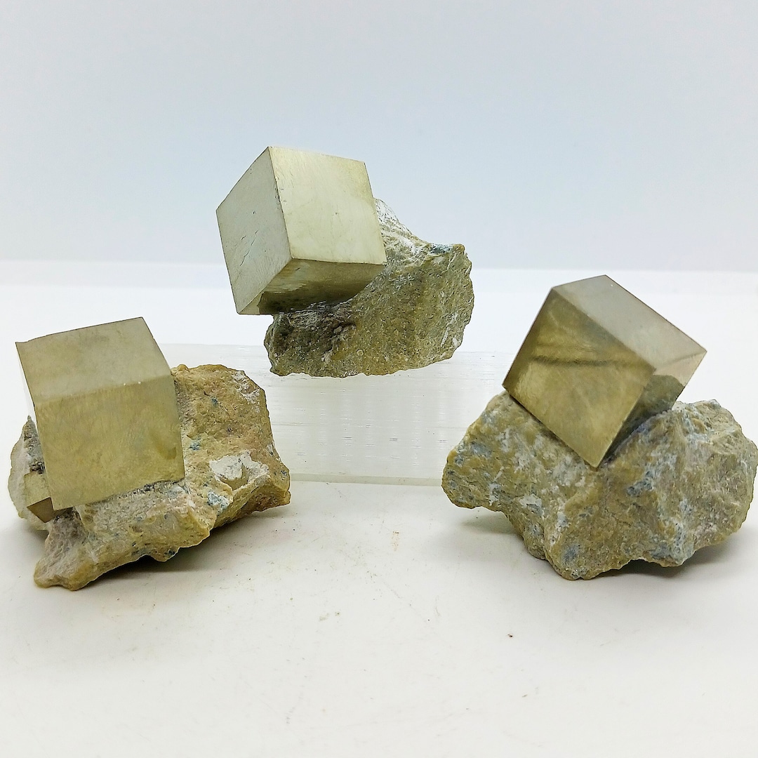 Cubic Pyrite Crystal on Matrix High Quality Cube Pyrite Raw Pyrite ...