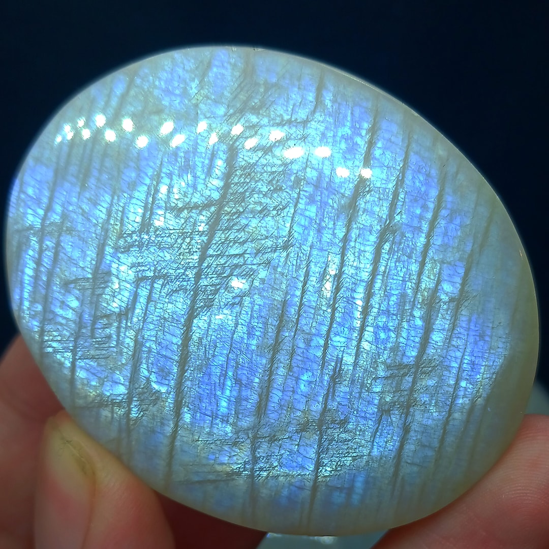 White Moonstone Palmstones With Blue Flash Blue Moonstone Crystal ...