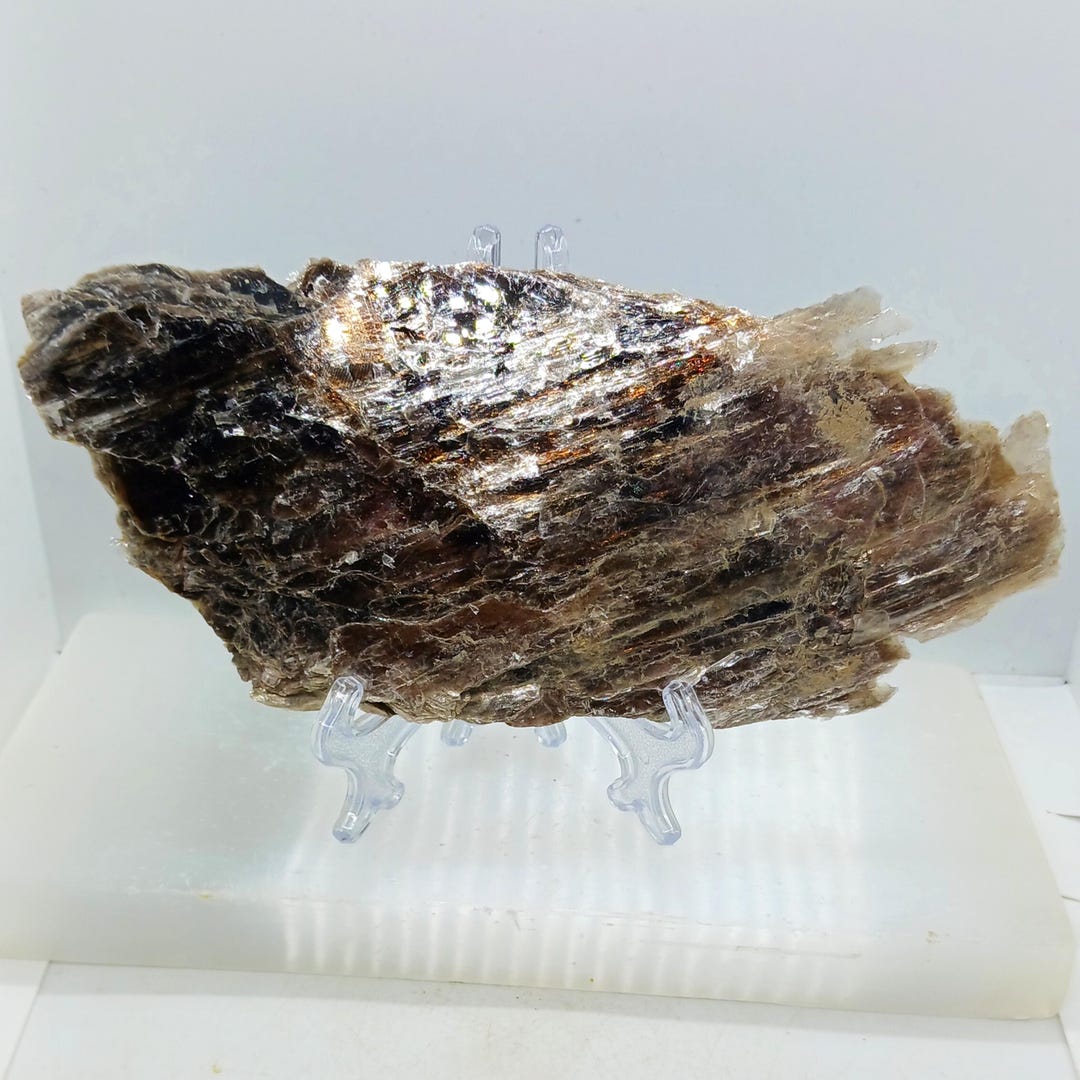 Large Gold Muscovite Mica With Stand - Natural Gold Mica Specimen Large ...