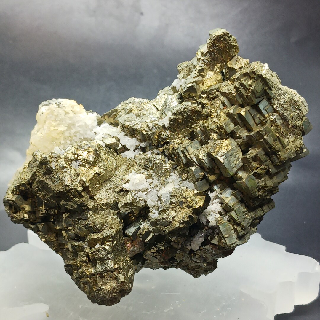 Large Pyrite Crystal Raw Pyrite Specimen With Quartz Gold Cubic Pyrite ...