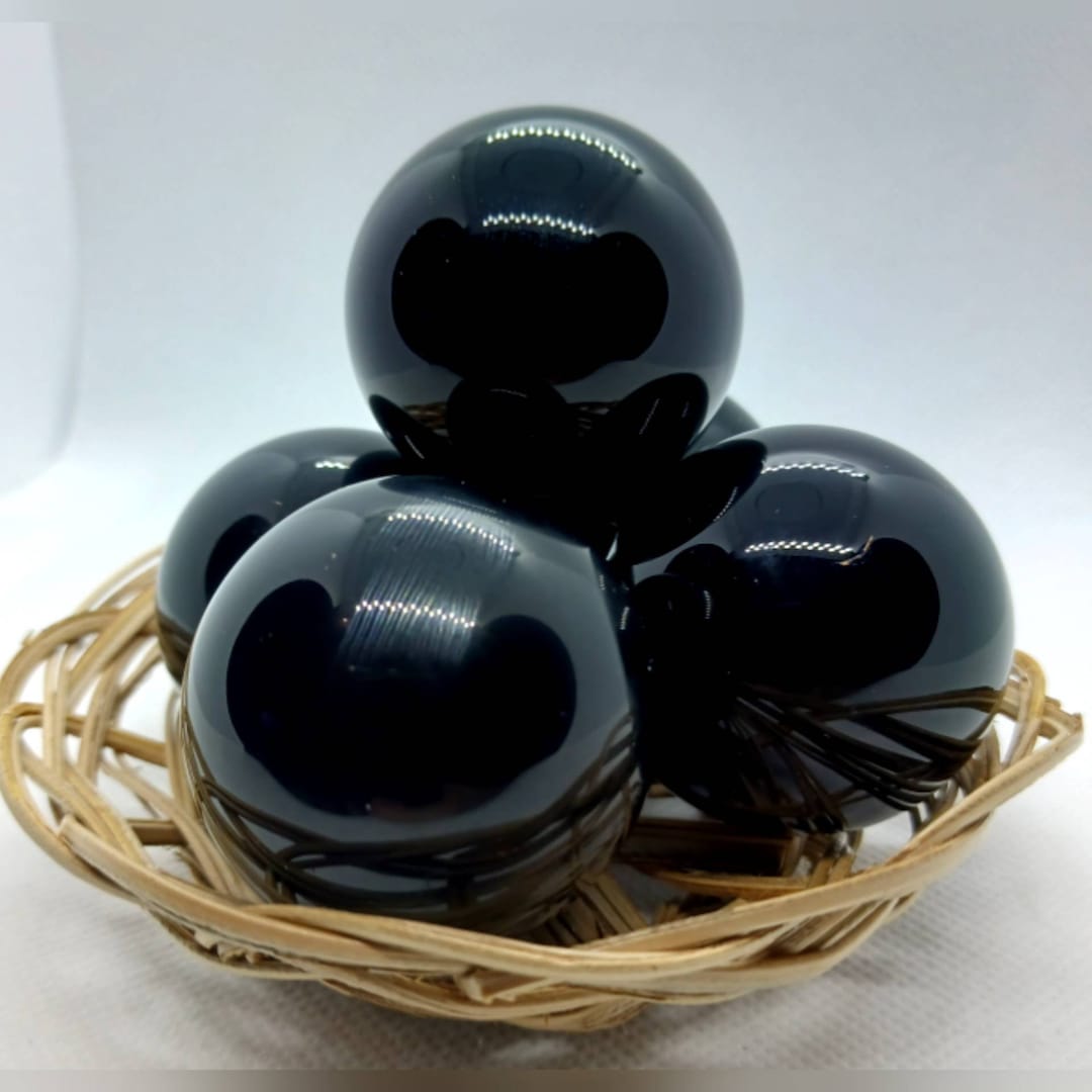Obsidian Spheres Small Obsidian Crystal Spheres Polished Black Obsidian ...