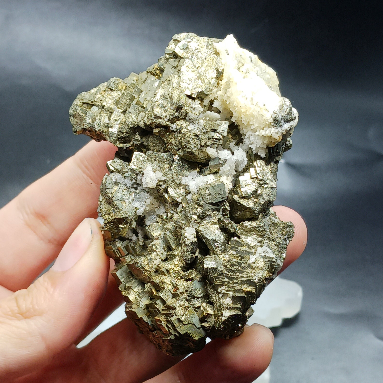 Large Pyrite Crystal Raw Pyrite Specimen With Quartz Gold Cubic Pyrite ...