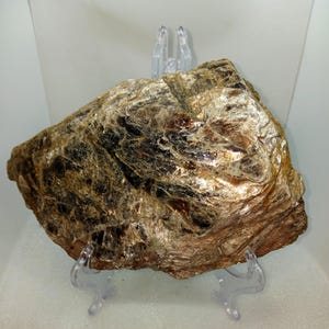 XL Gold Muscovite Mica With Stand - Natural Gold Mica Specimen Large ...