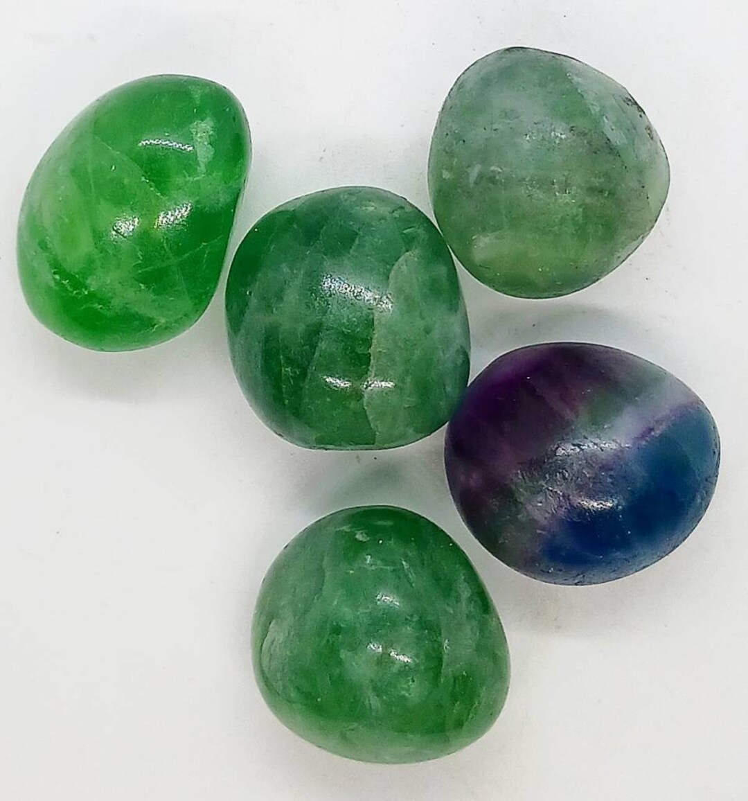Fluorite Crystal Tumble Large Green Rainbow Fluorite Tumble Polished ...