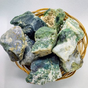 Raw Moss Agate 1/2 Lbs or Single Stone High Quality Rough Moss Agate ...