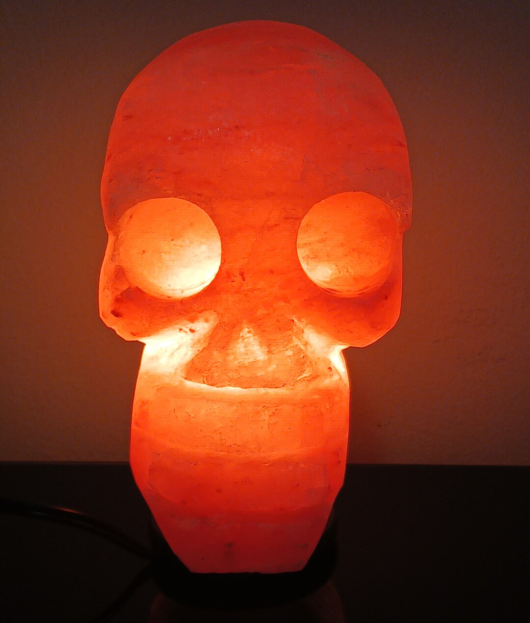Large Himalayan Salt Lamp Skull Carving 8lbs Orange Skull Lamp Natural ...