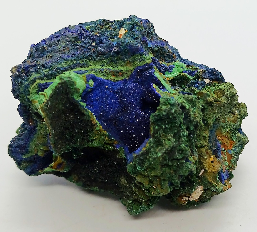 Azurite and Malachite Crystal Geode Large Azurite Crystal - Etsy