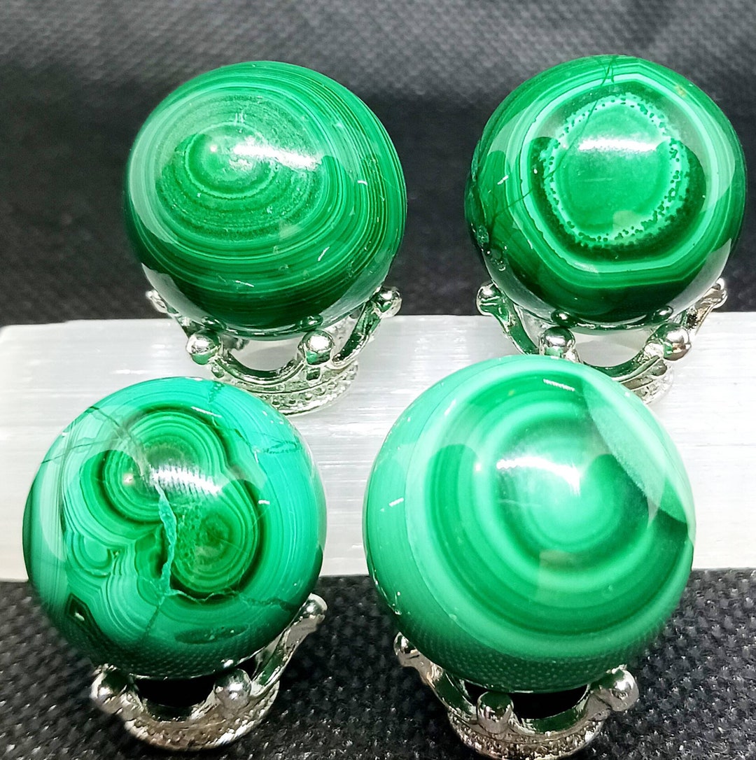 Malachite Crystal Spheres Mini Natural High Quality Polished Malachite Green Crystal Sphere ...