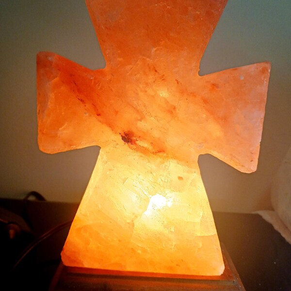 Himalayan Salt Cross Salt Lamp - Etsy