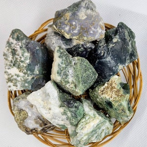 Raw Moss Agate 1/2 Lbs or Single Stone High Quality Rough Moss Agate ...