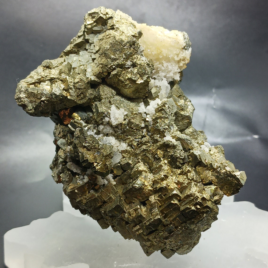 Large Pyrite Crystal Raw Pyrite Specimen With Quartz Gold Cubic Pyrite ...